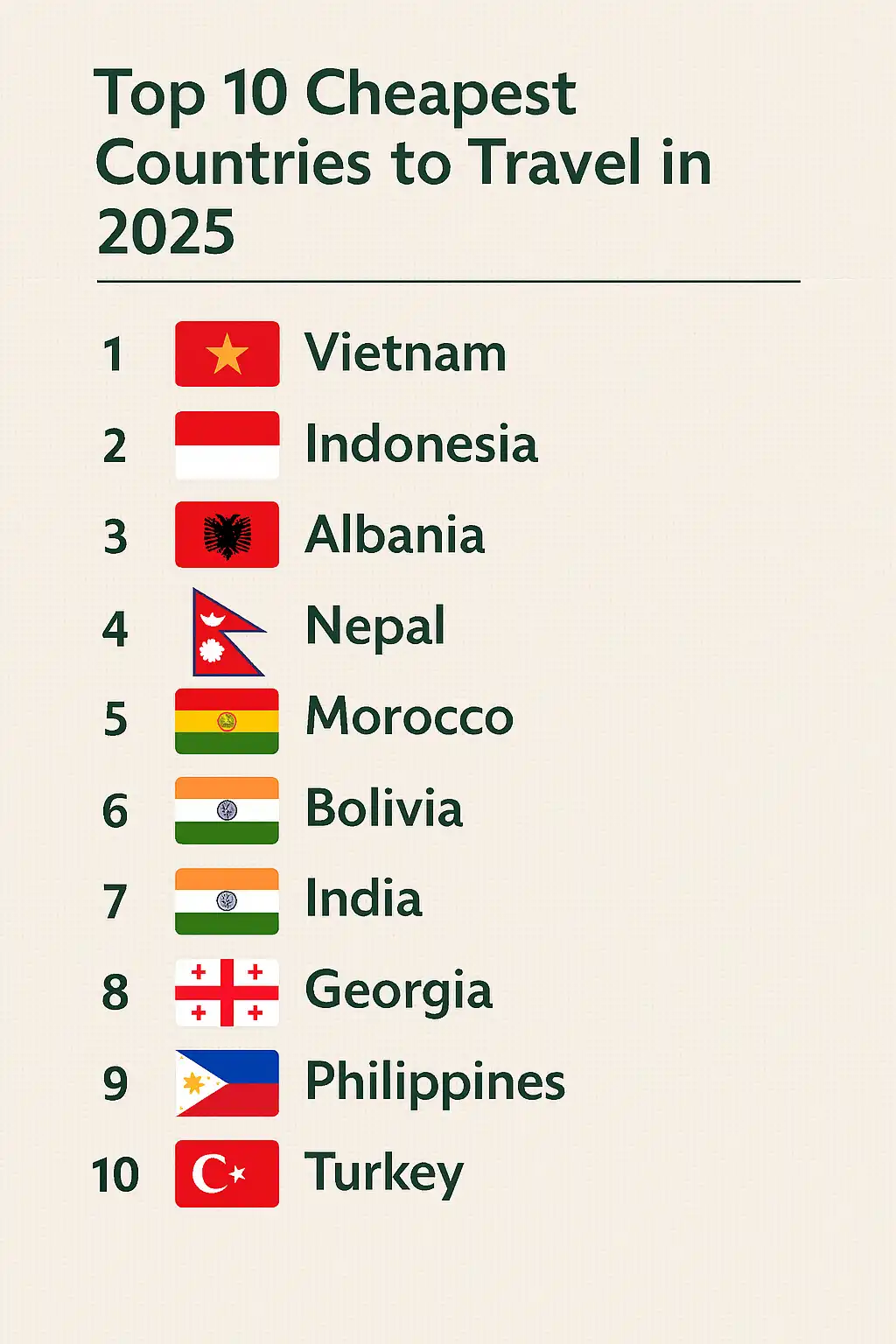 Top 10 Cheapest Countries to Travel in 2025 (Budget Travel Guide) - travelhistoryan.com